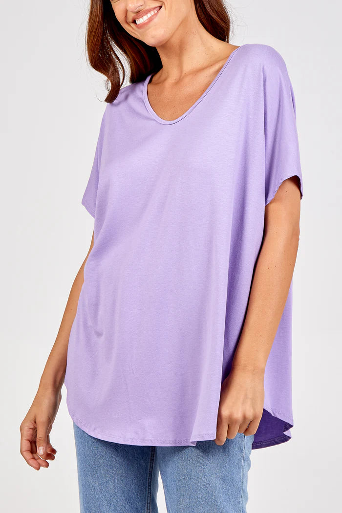 PURPLE BASIC OVERSIZED TEE SIZE 10-20 – DIZZY DUCK HARROGATE